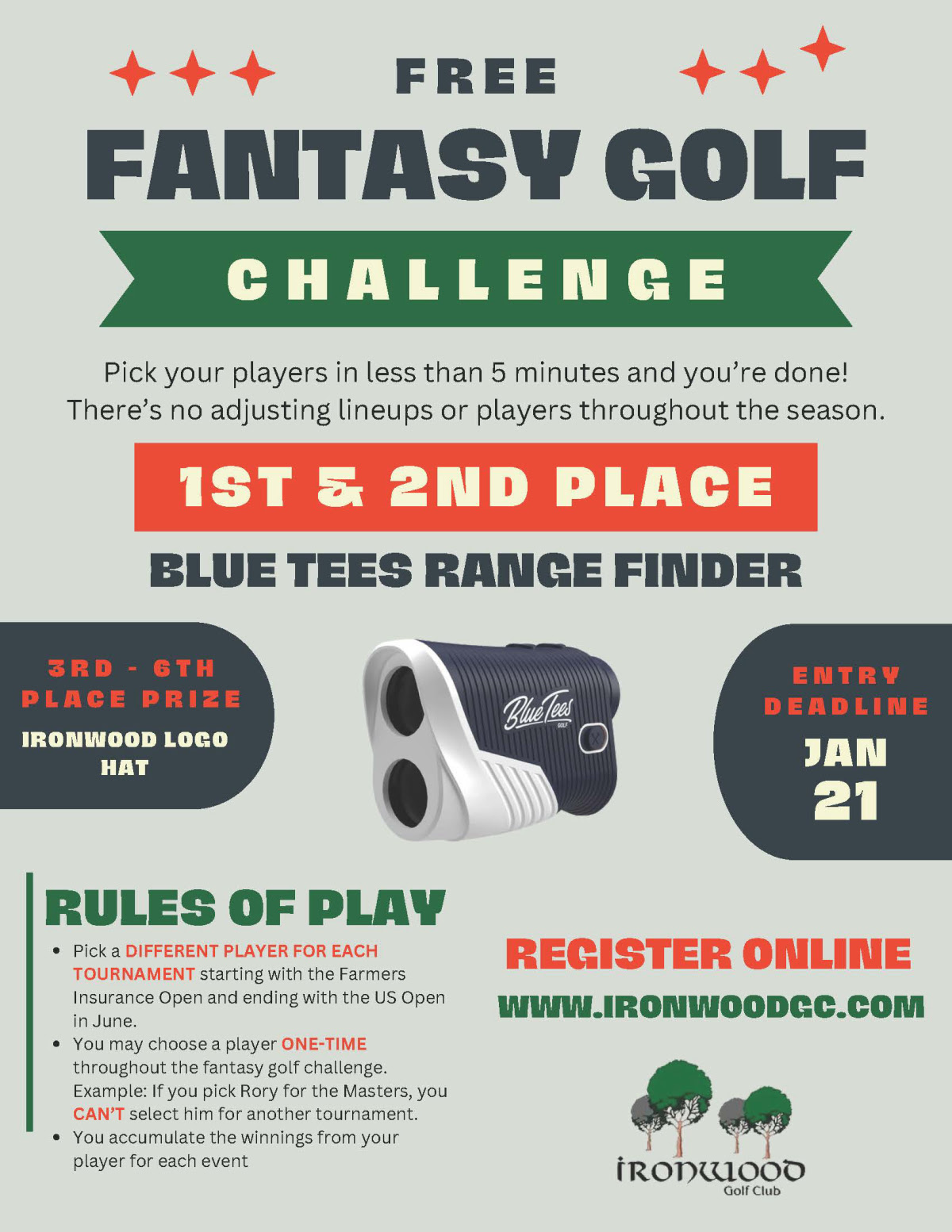 Fantasy Golf Challenge - Ironwood Golf Club